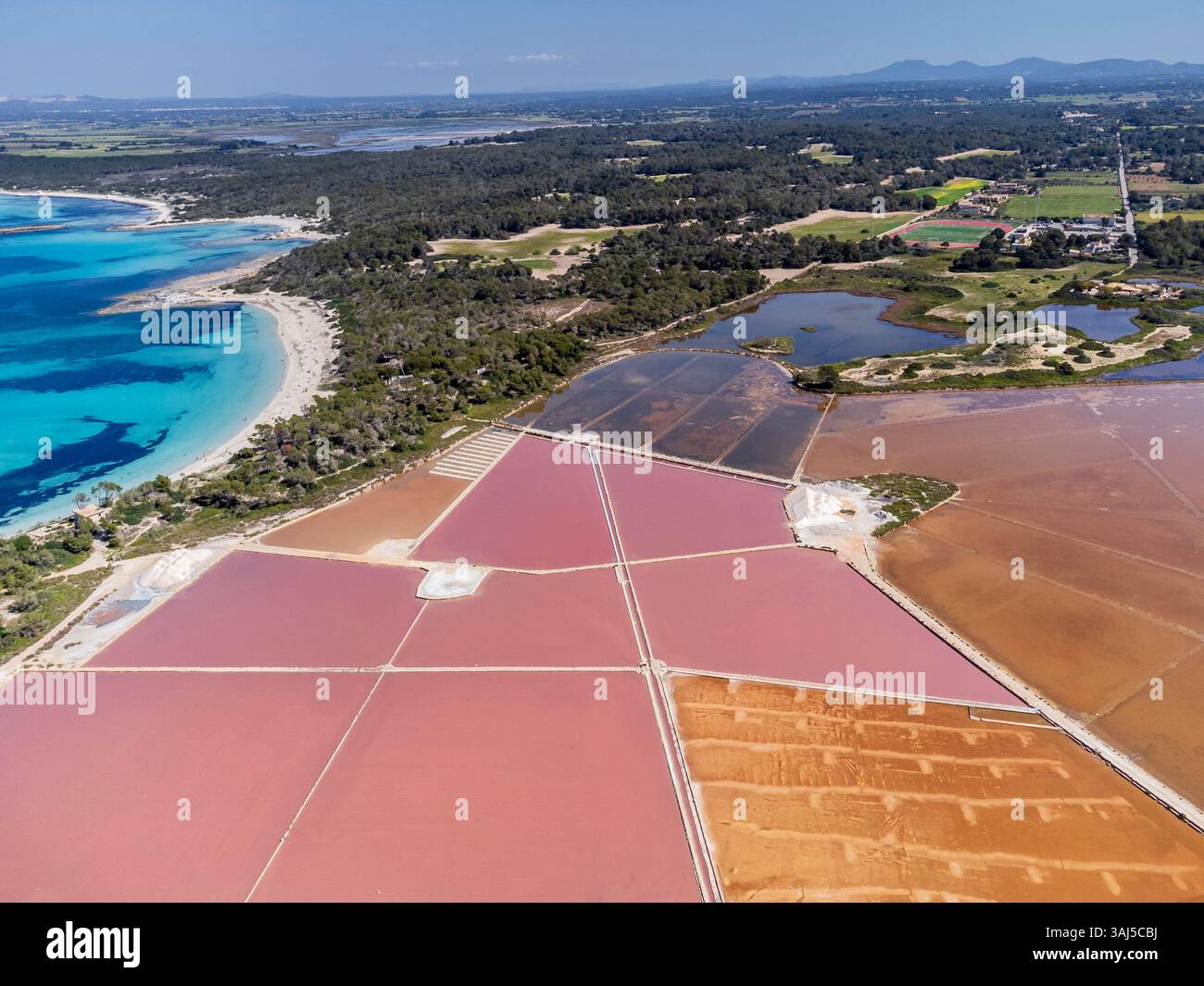 saline drying ponds seen from the air, Salinas de Savall , 4th century ...