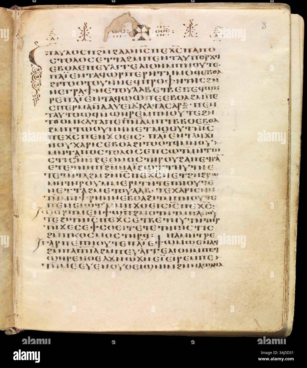 Page from the Coptic manuscript of the 'Pauline Epistles & Gospel of ...