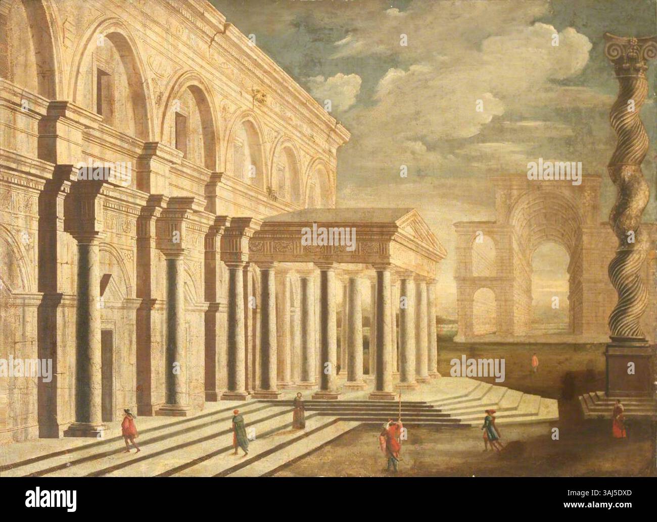 A capriccio view by Viviano Codazzi's circle, depicting classical ...