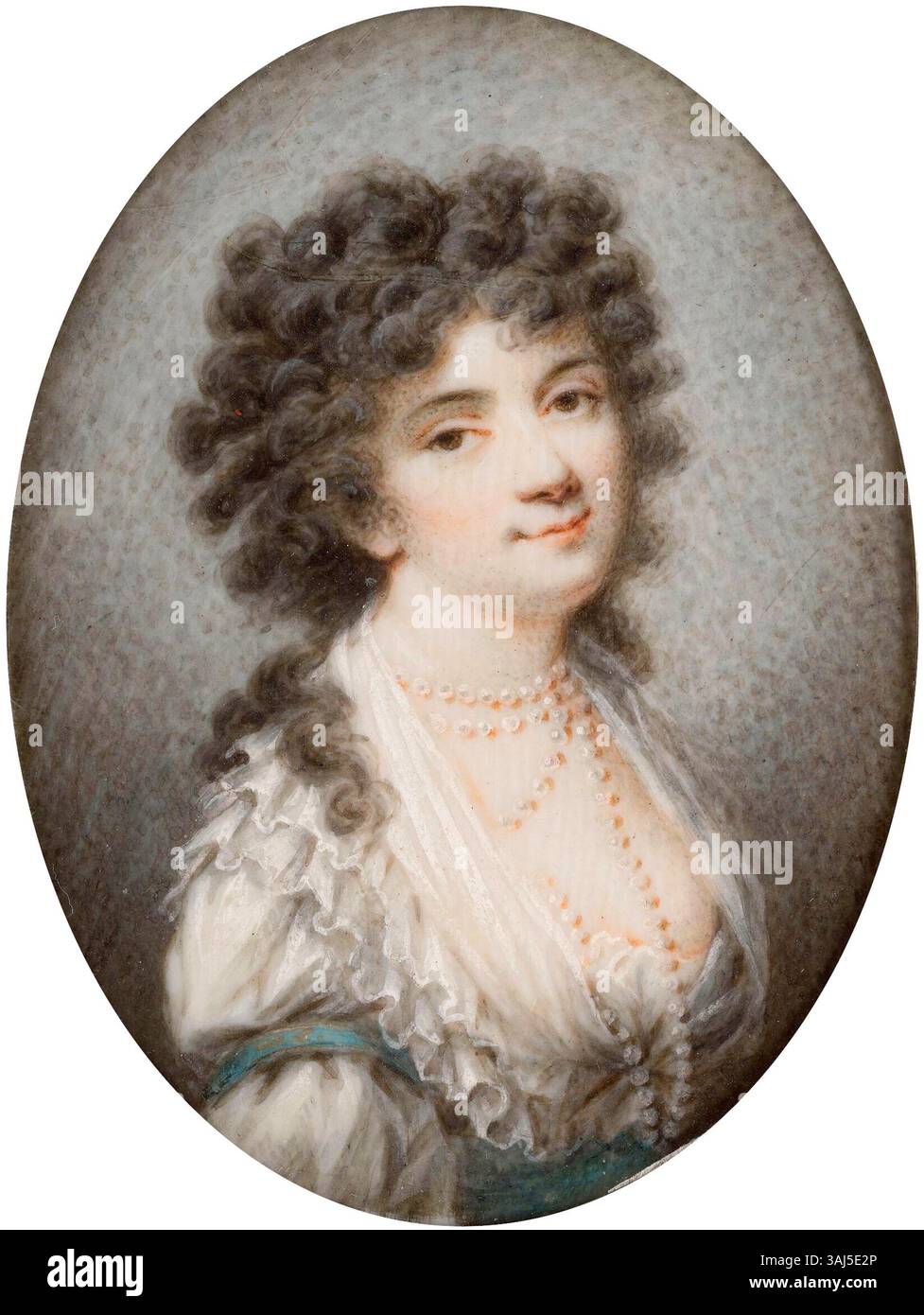 This watercolor on ivory portrait by Josef Grassi, created circa 1790 ...