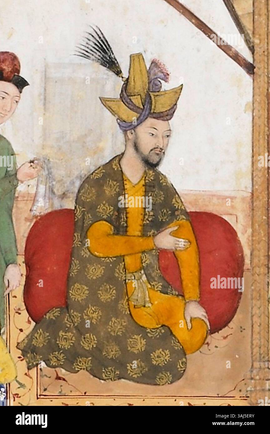 This detail from the Akbarnama illustrates Babur's capture of Kabul in ...