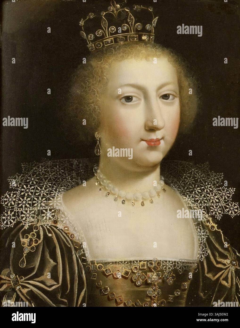 This 17th-century portrait of Anne of Austria, wife of Louis XIII, is ...