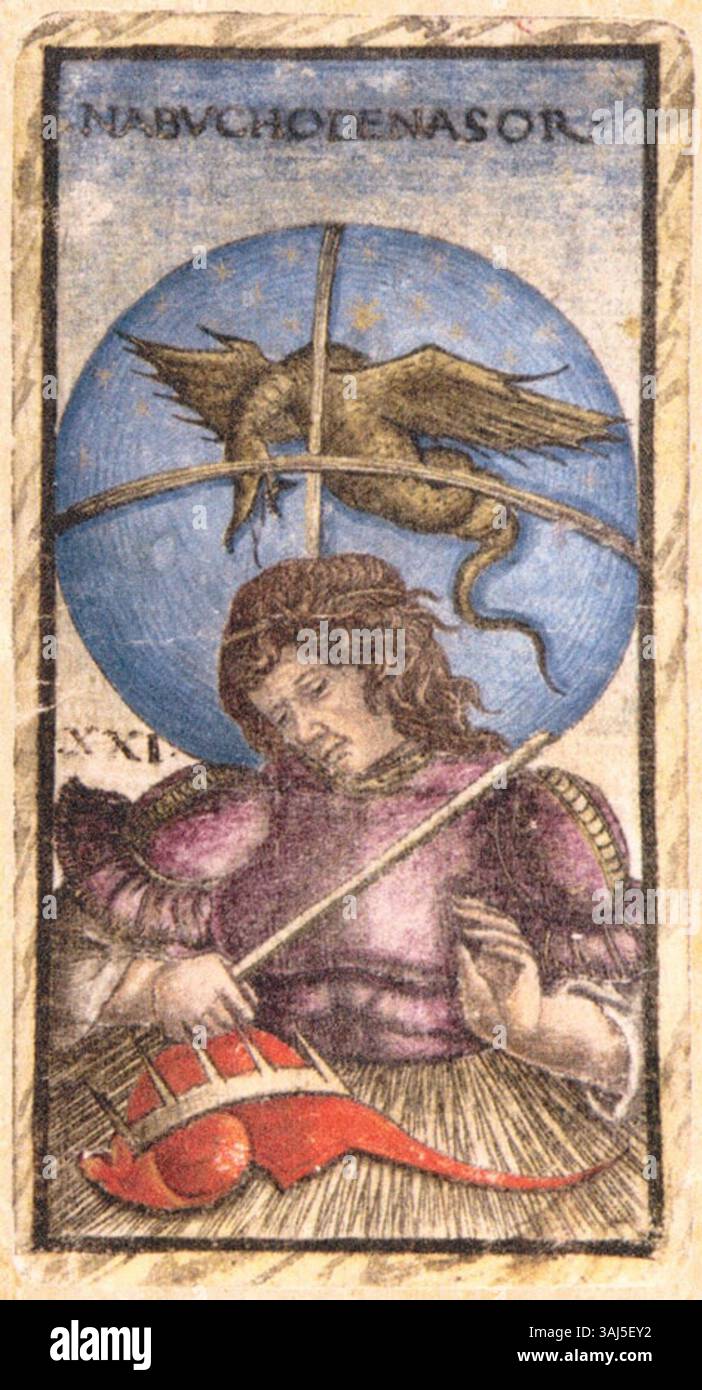Card 21, Nabuchodenasor, from the Sola Busca tarot deck (1491 ...