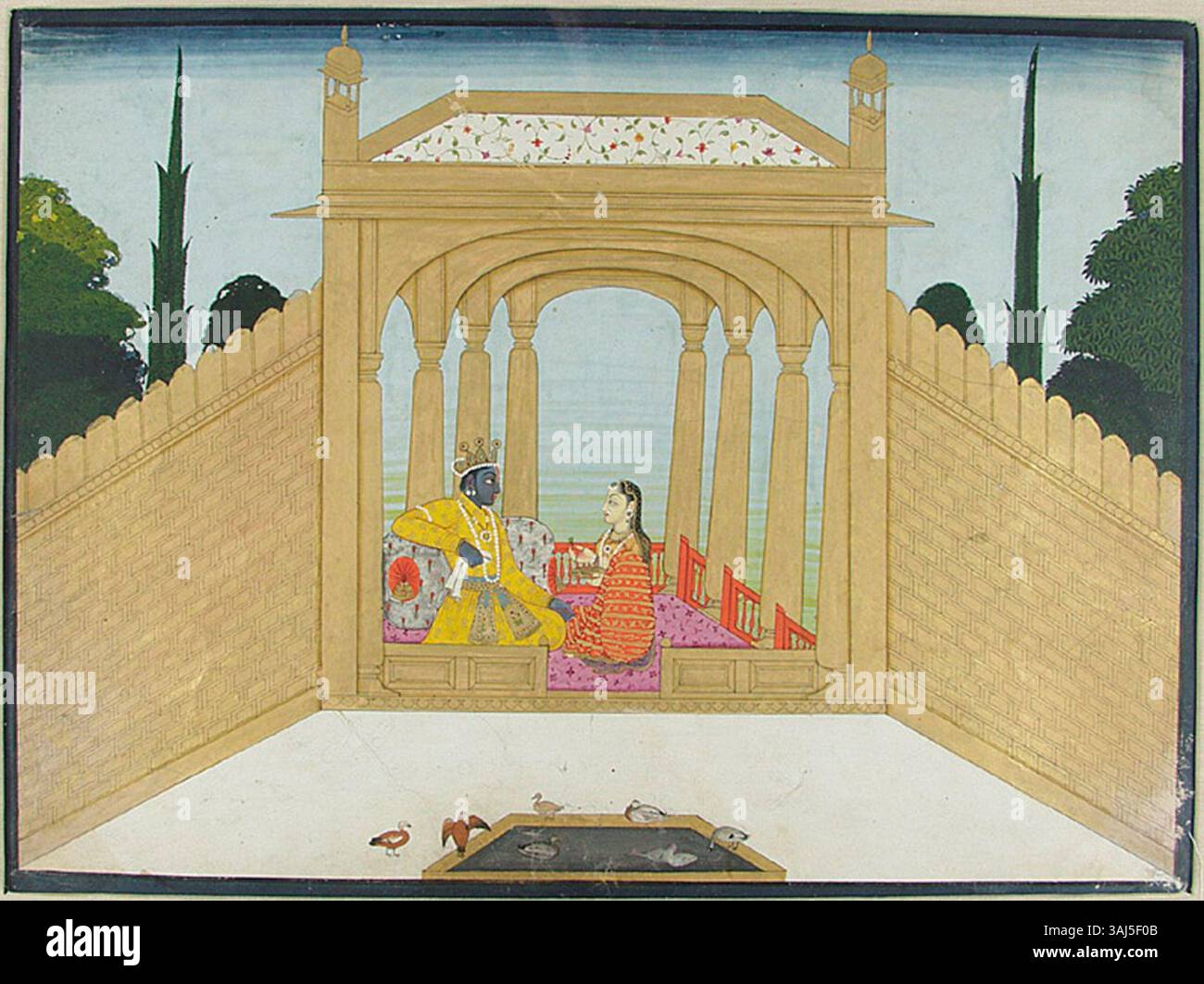 This circa 1760–1770 painting depicts the divine couple, Krishna and ...