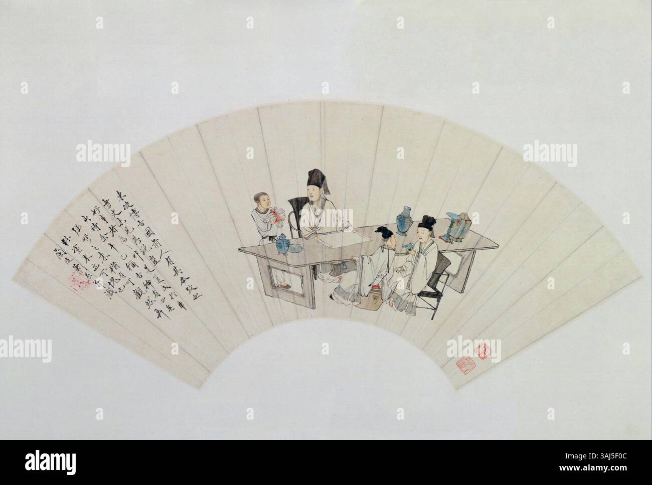 A painting by Xiao Chen, depicting Su Shi, created with ink and color ...