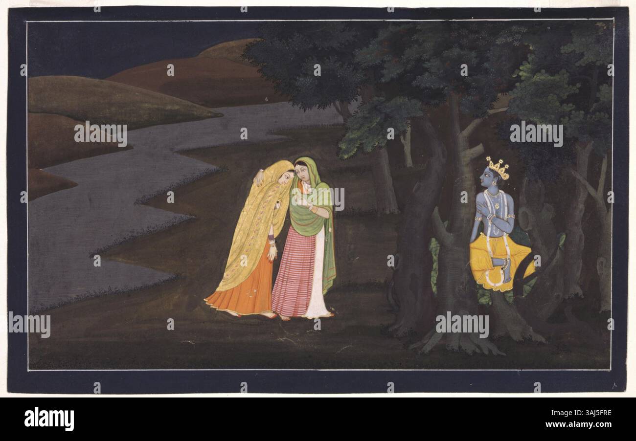 This 1775-1780 painting depicts Radha entering Krishna's intimate world ...