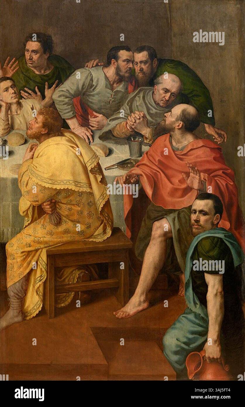 This 1575 painting by Adriaen Thomasz. Key, 'The Last Supper,' depicts ...