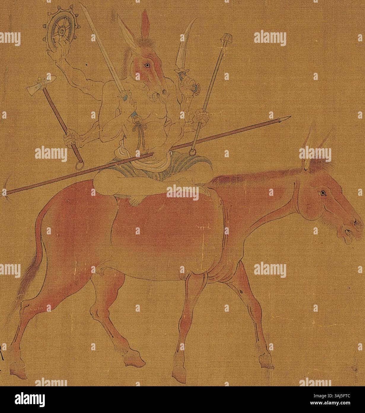 This center detail of the ancient Chinese painting 'The Five Planets ...