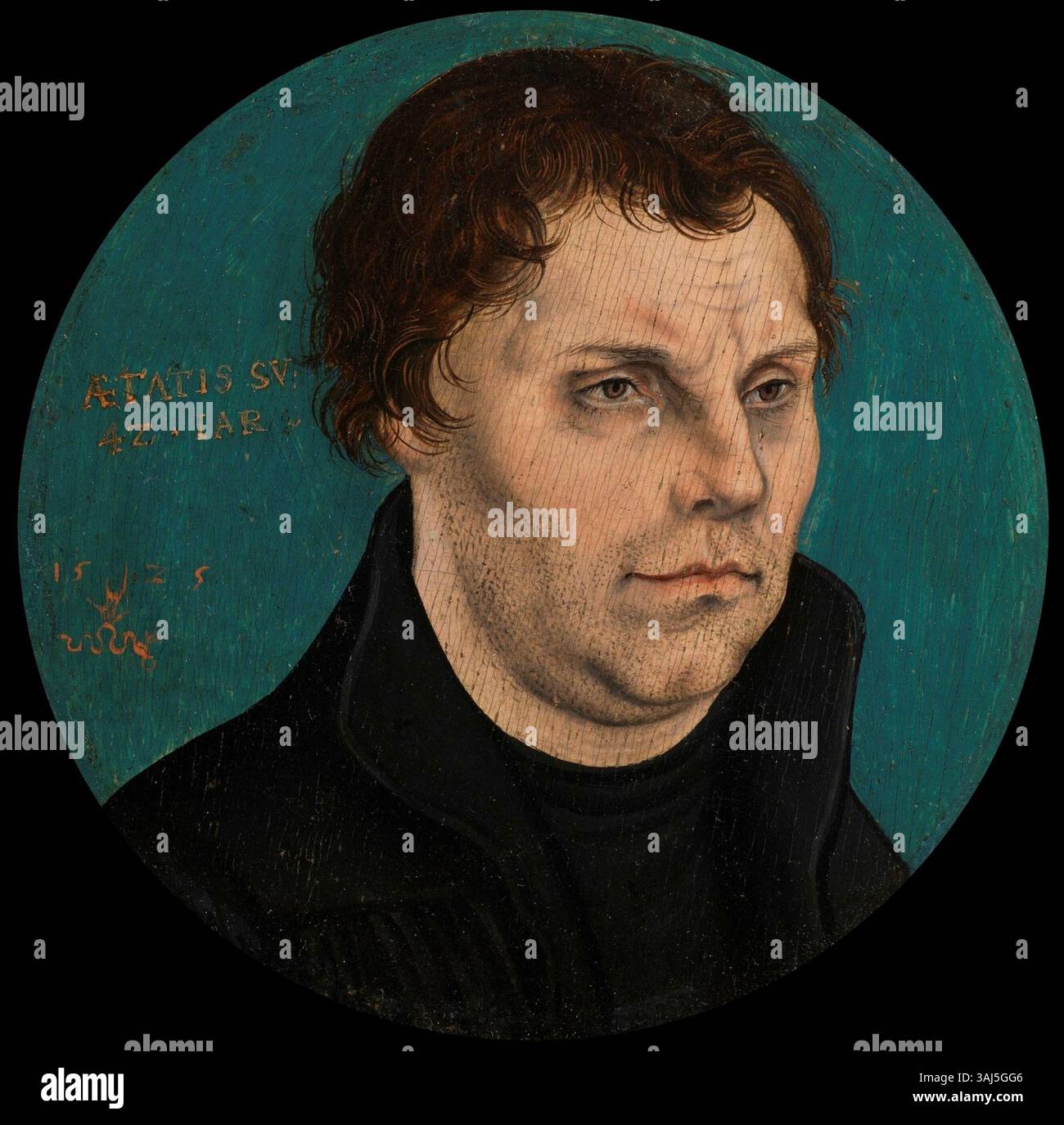 This 1525 tondo by Lucas Cranach the Elder depicts Martin Luther at age ...
