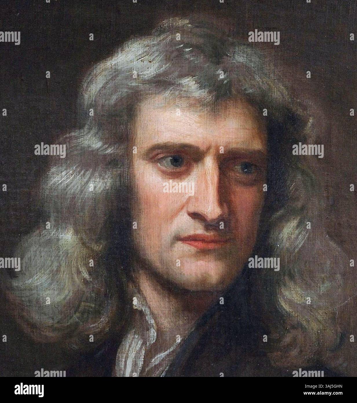 Portrait of Isaac Newton by Sir Godfrey Kneller, painted in 1689. This portrait, housed in the ...
