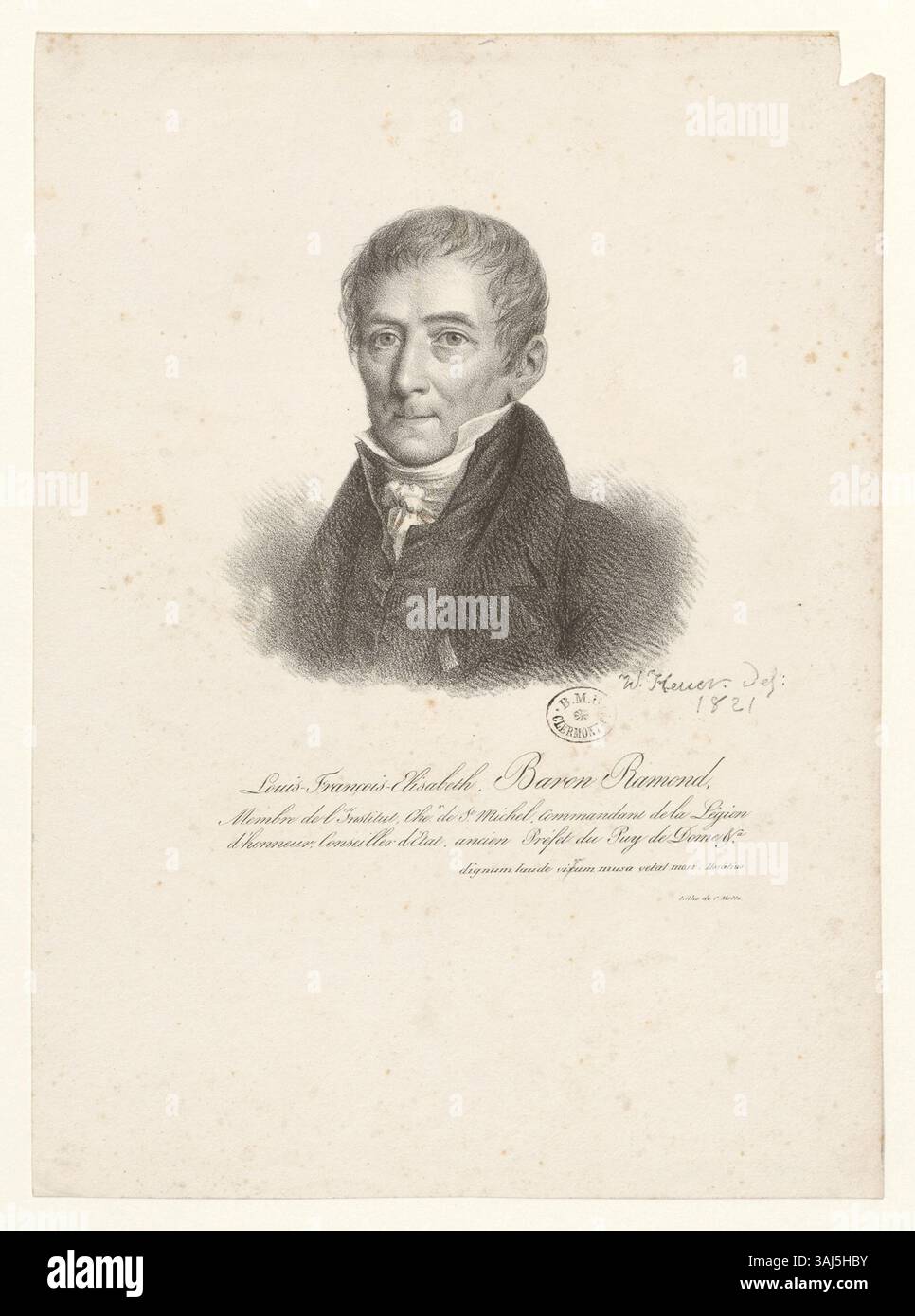 Lithograph of Louis-François-Elisabeth, Baron Ramond, a prominent ...