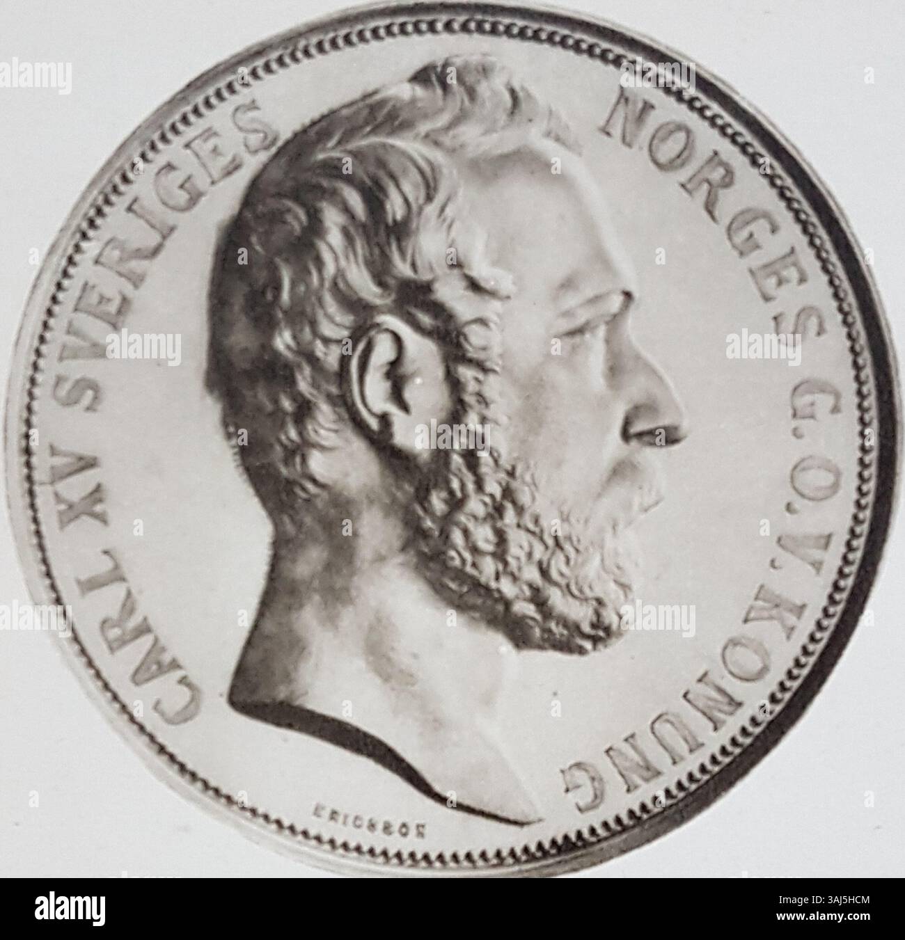 This 19th-century medal, created by Johan Edvard Ericsson, depicts Carl ...