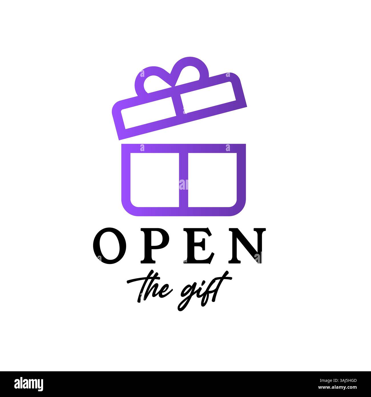 Minimalist Open Gift Box Logo for Gift Shop, Packaging Company ...