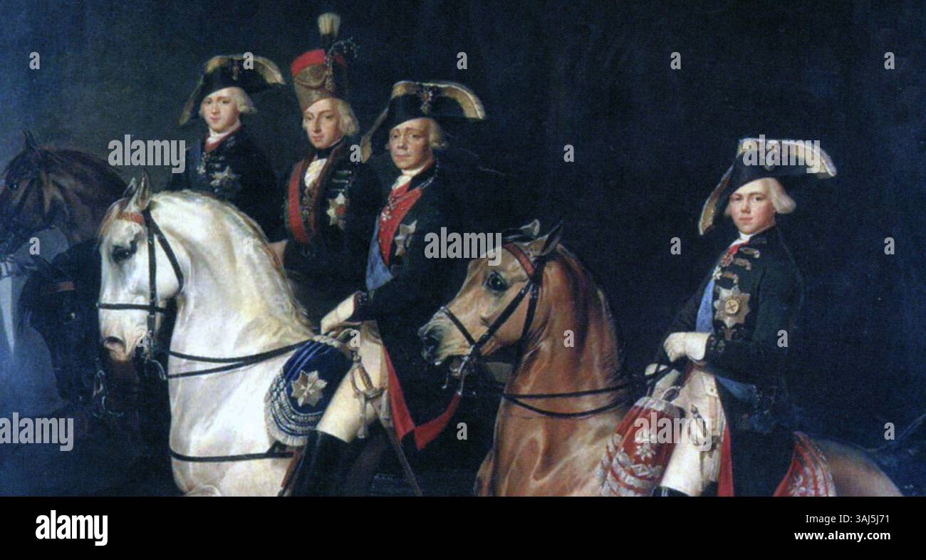 This 1799 portrait depicts Emperor Pavel I of Russia with his sons ...