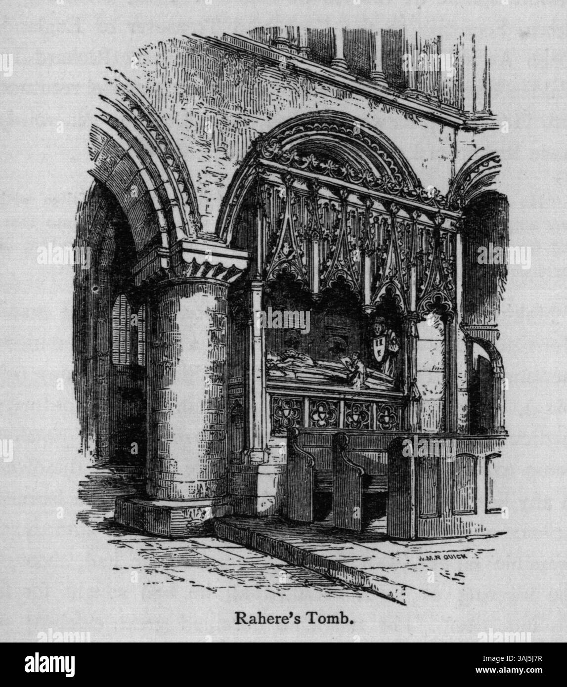 An illustration from Augustus Hare's 'Walks in London' showing Rahere's ...