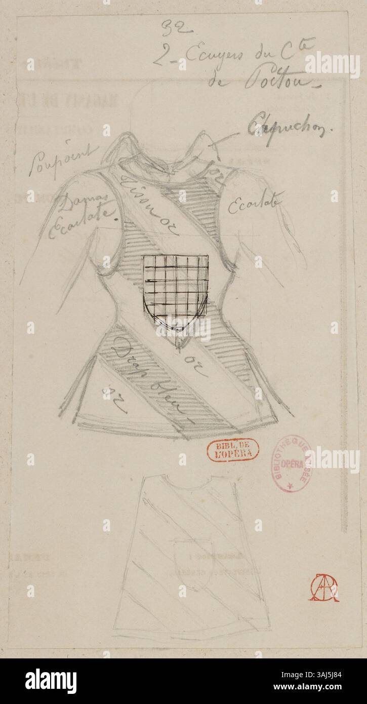 This costume design by Alfred Albert for *La magicienne* depicts the ...