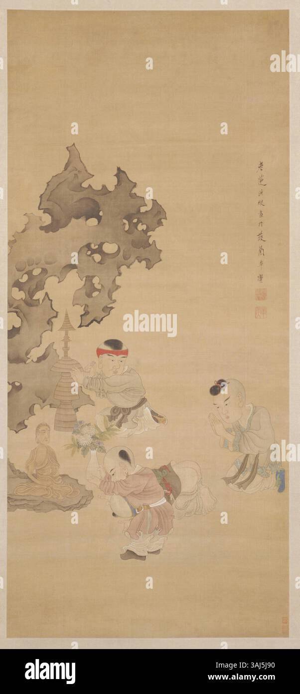 Silk ink and color painting by Chen Hongshou (1598–1652), housed at The ...