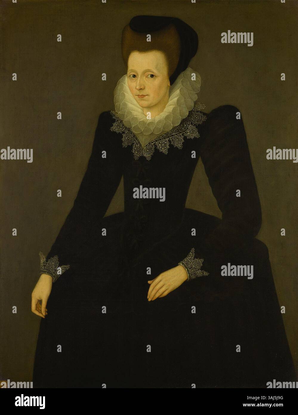 This portrait, attributed to the Circle of Robert Peake the Elder ...