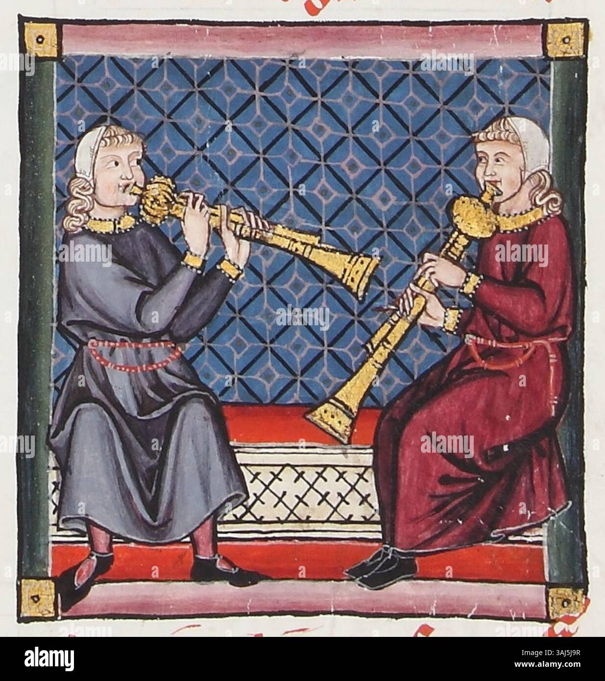 The 'Cantigas de Santa Maria' Musician's Codex, page 209R, illustrates ...