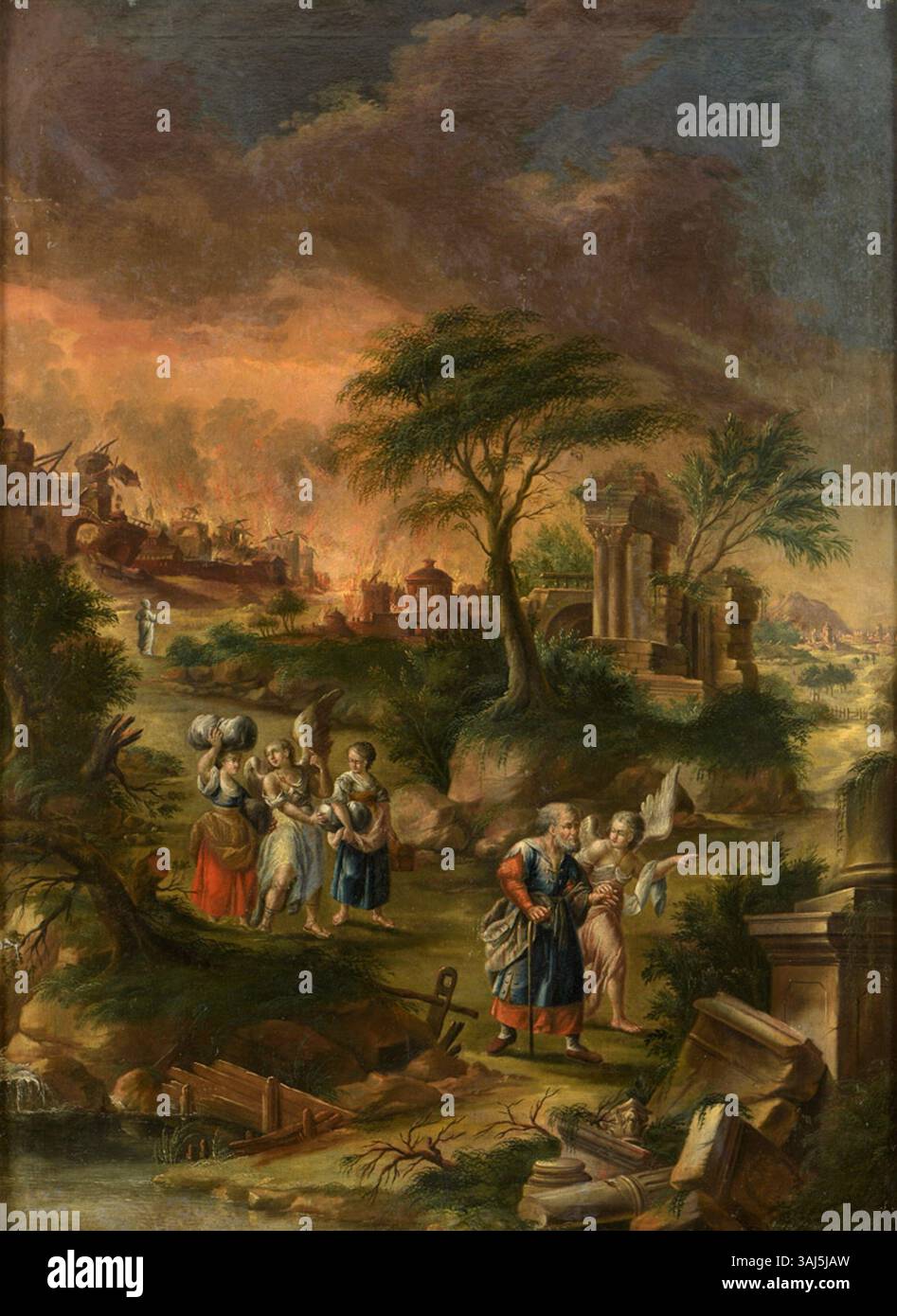 This 18th-century painting by Joseph Fischbach portrays the biblical ...