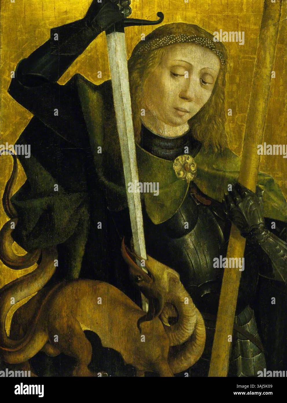 A painting attributed to the circle of Michael Pacher, titled 'Saint ...