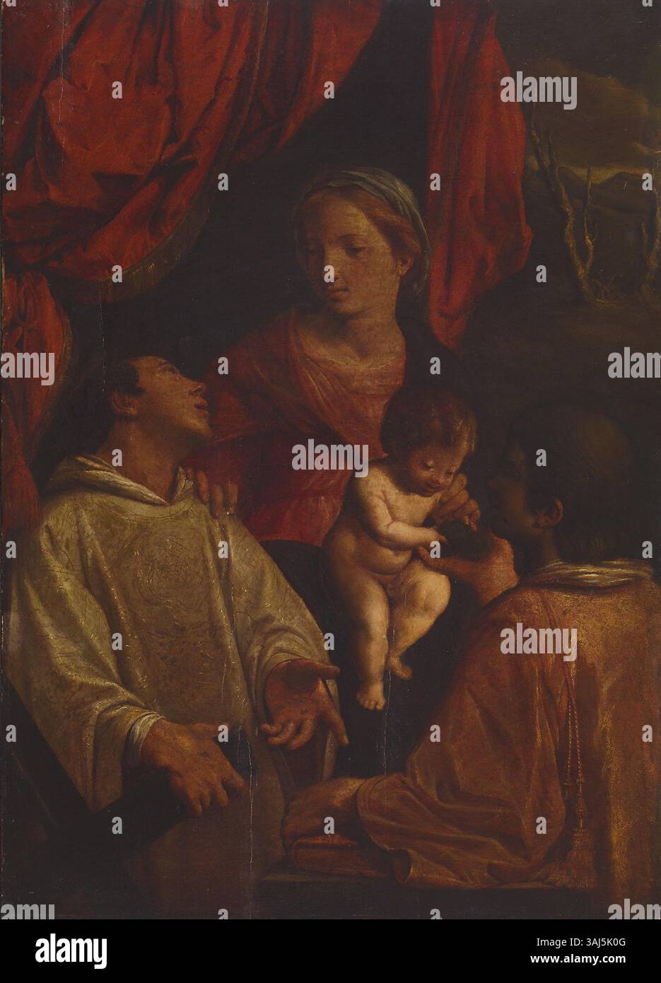 The painting 'Madonna and Child with St. Lawrence and St. Stephen' by ...