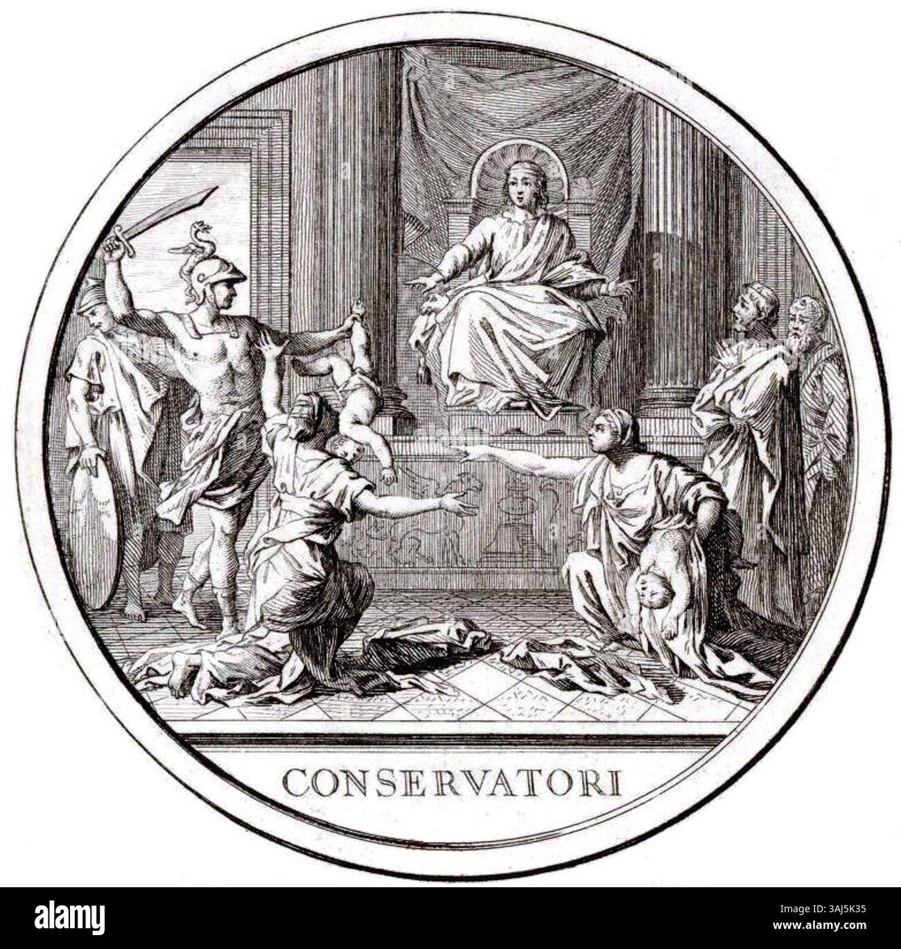 Engraving of the Judgment of Solomon by Michel Hennin, dated between ...