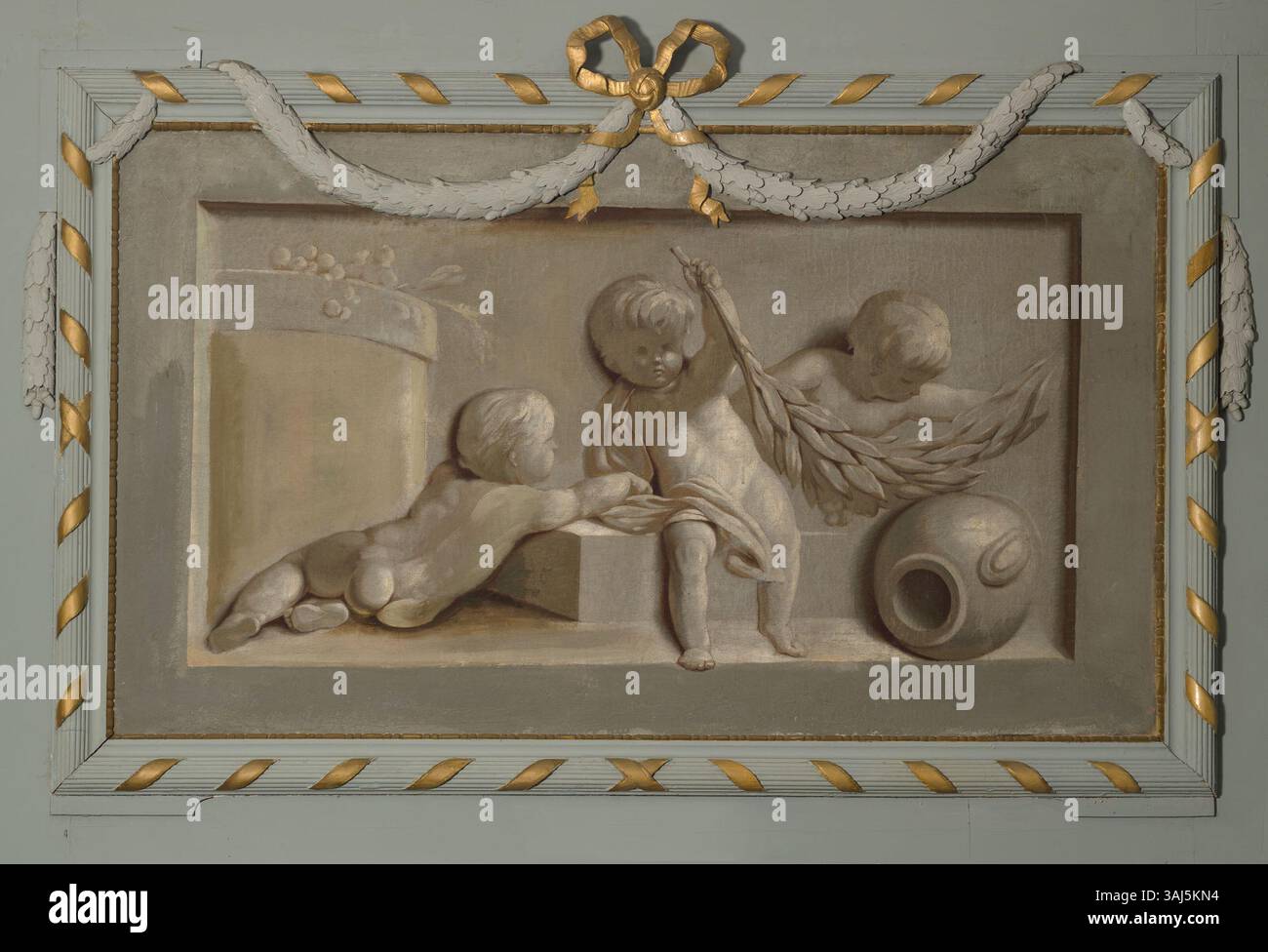 Allegorical representation featuring three putti, painted in 1776. This ...