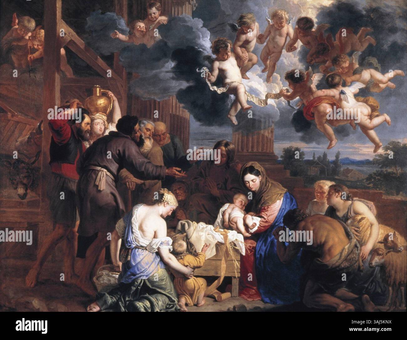 Erasmus Quellinus II's 'Adoration of the Shepherds' from 1669 is an oil ...