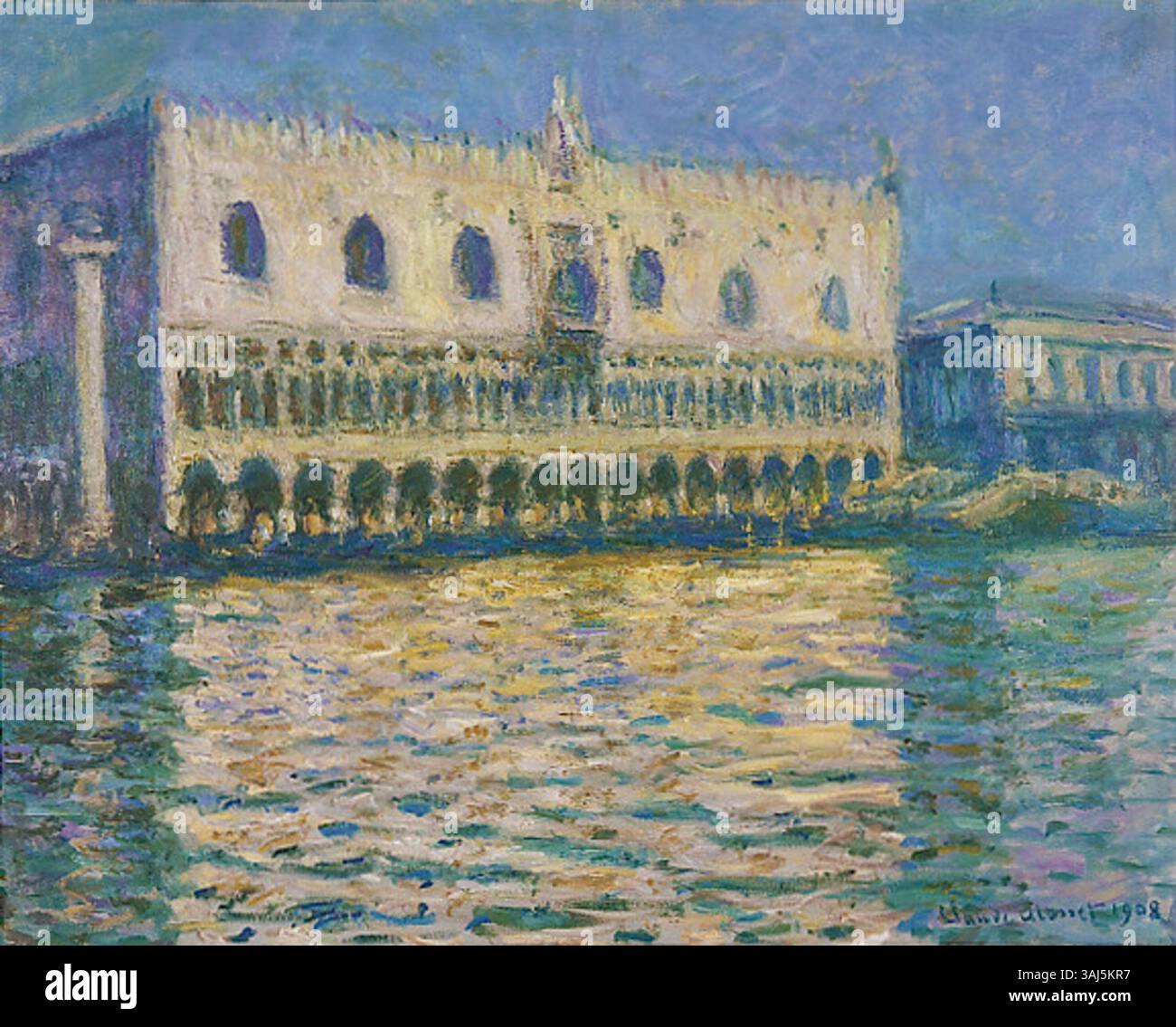 Claude Monet's 1908 oil painting titled 'Der Dogenpalast in Venedig ...