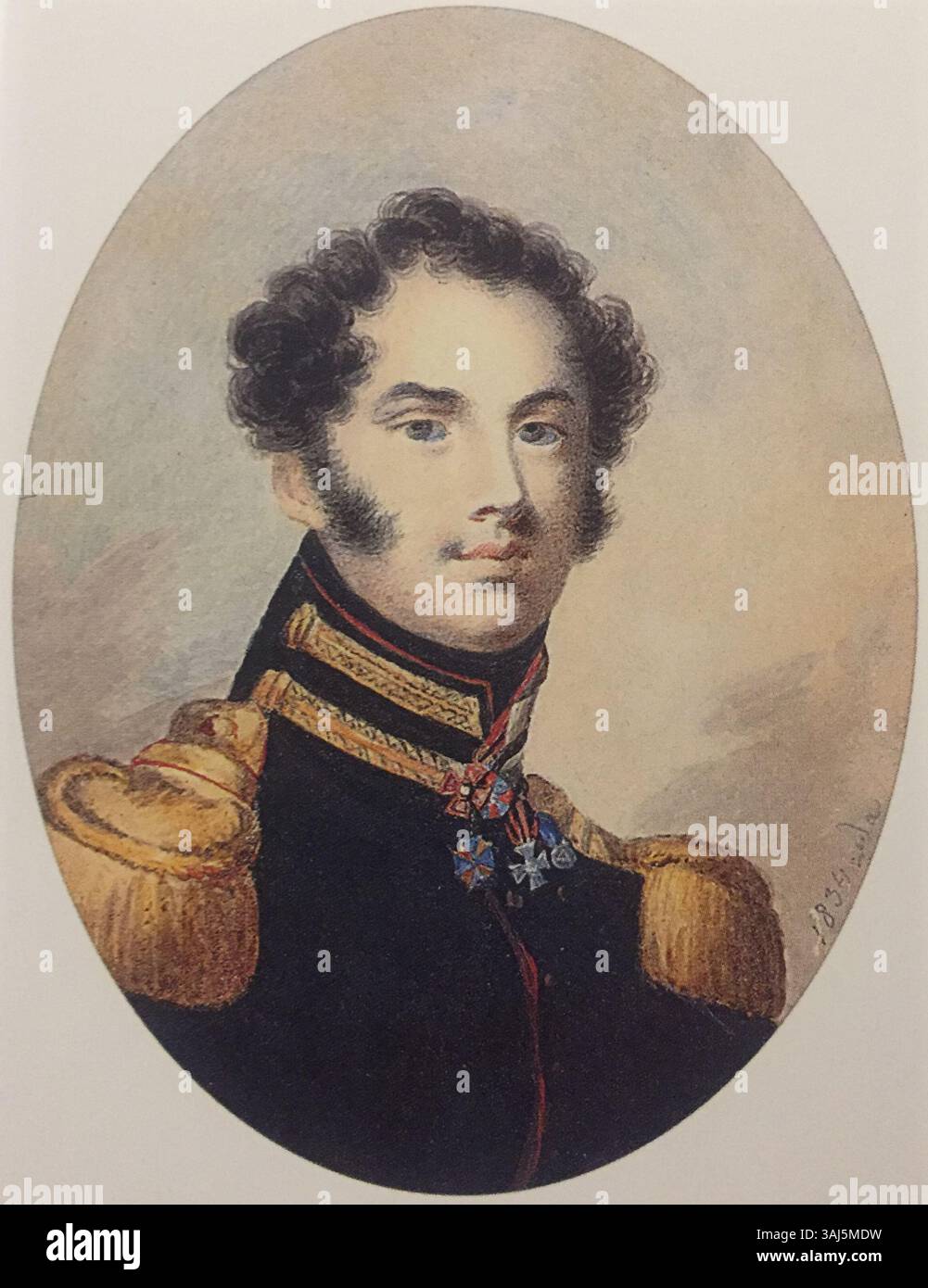 This 1834 portrait of Ivan Matveevich Spiridov is attributed to an ...