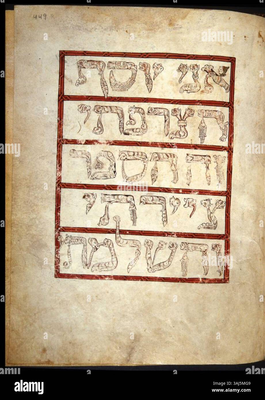 The Cervera Bible, created around 1300, is a Hebrew illuminated ...