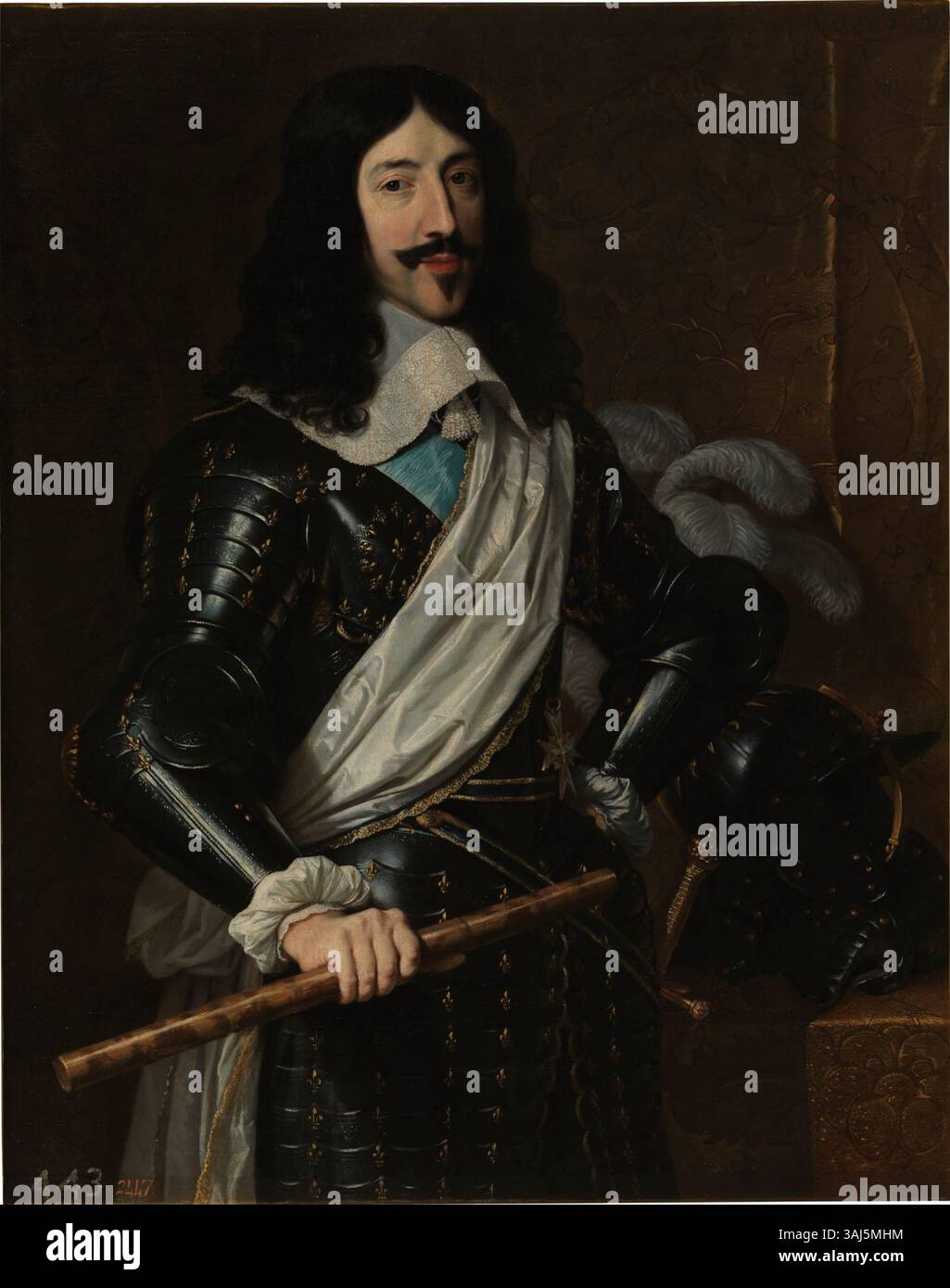 This 1635 portrait of Louis XIII, King of France (1601-1643), by ...