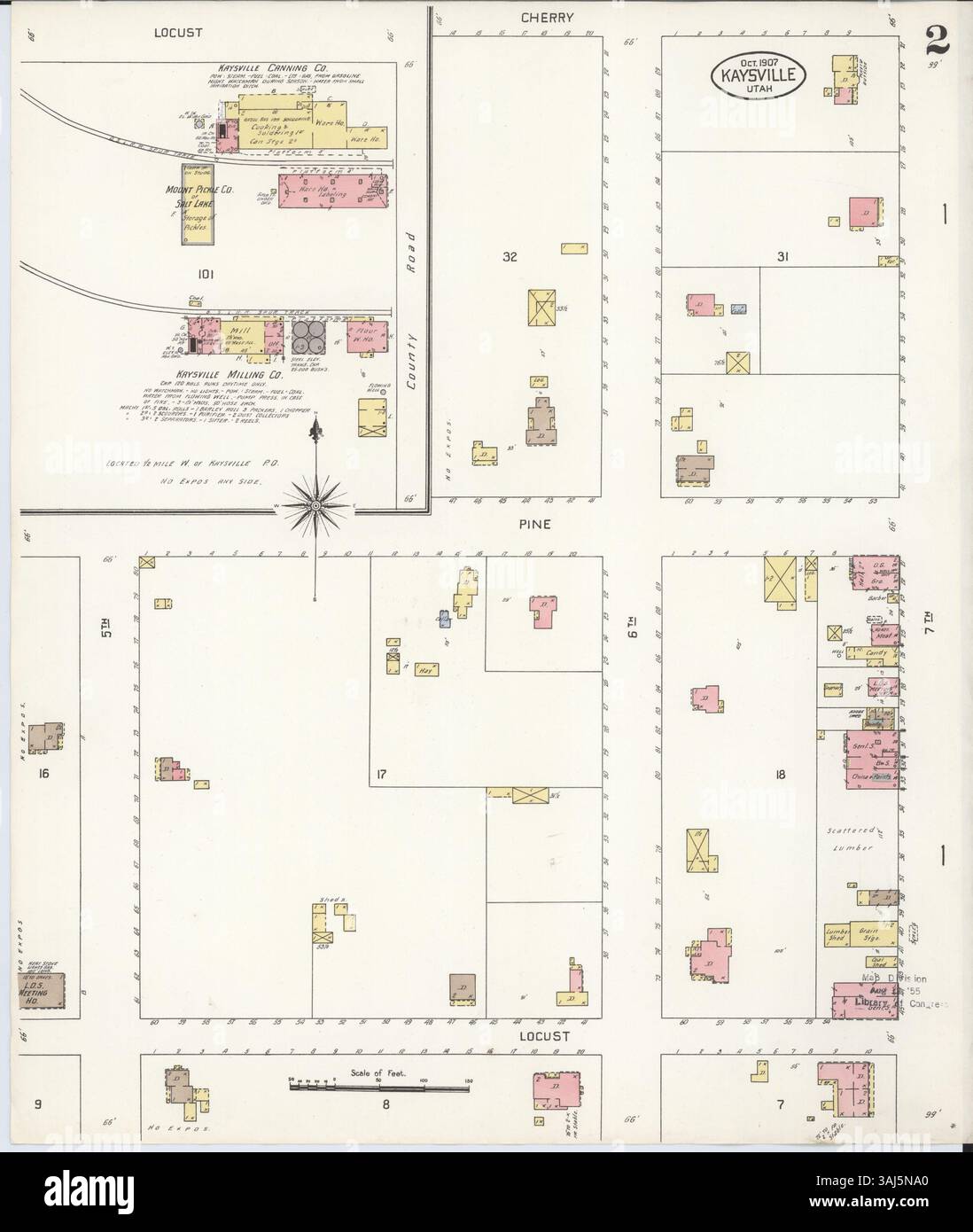 This map of Kaysville, Utah, from October 1907, is a Sanborn Fire ...