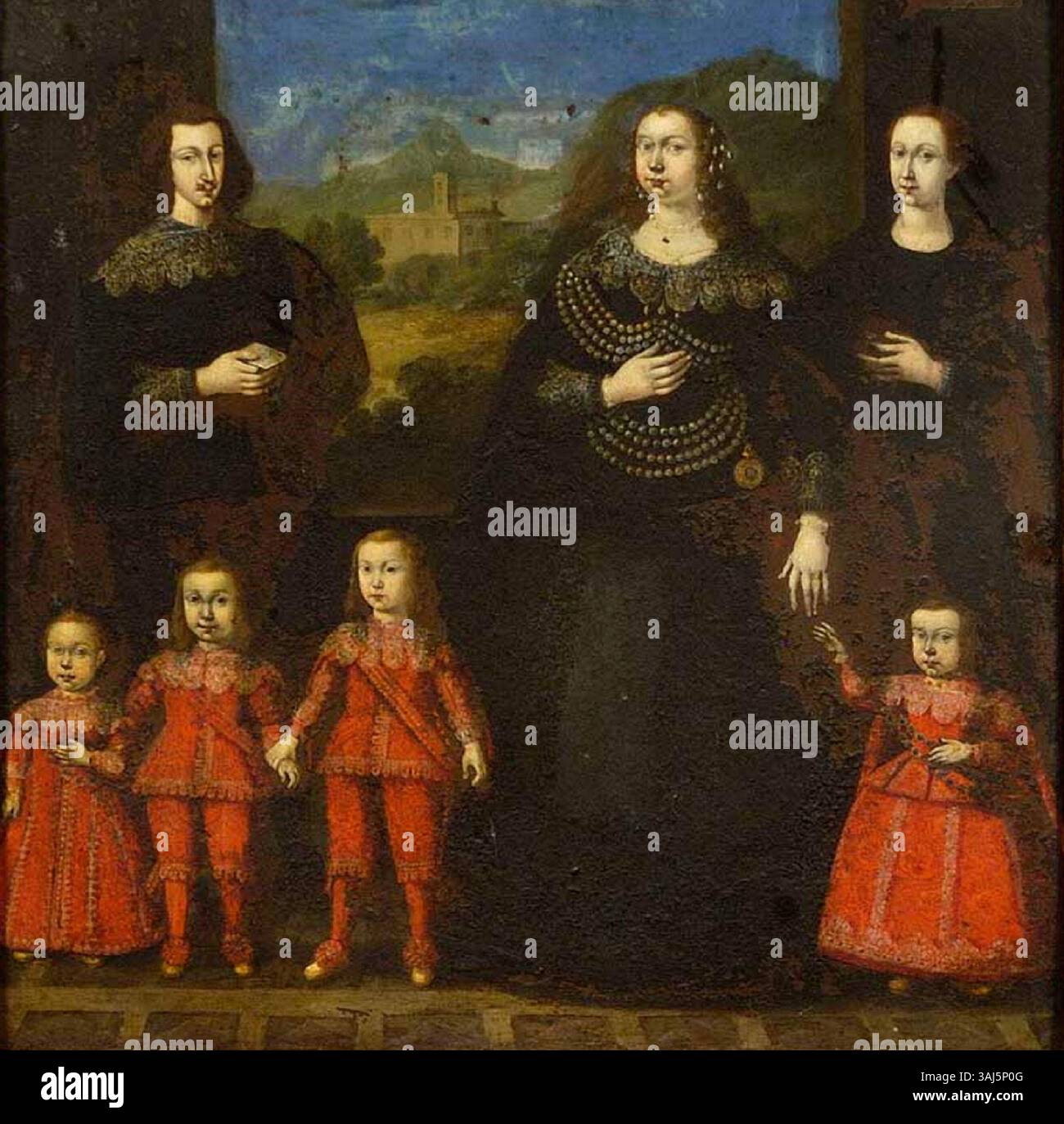 This 17th-century family portrait depicts Prince Paolo Borghese and his ...