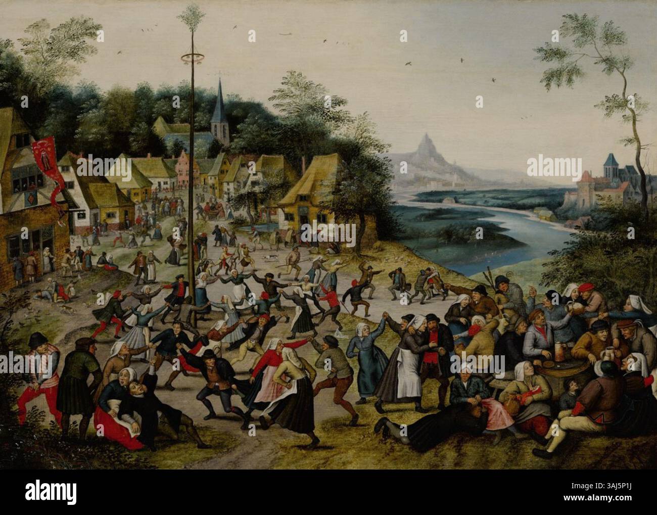 Pieter Brueghel the Younger’s 1627 painting *St. George's Kermis with ...
