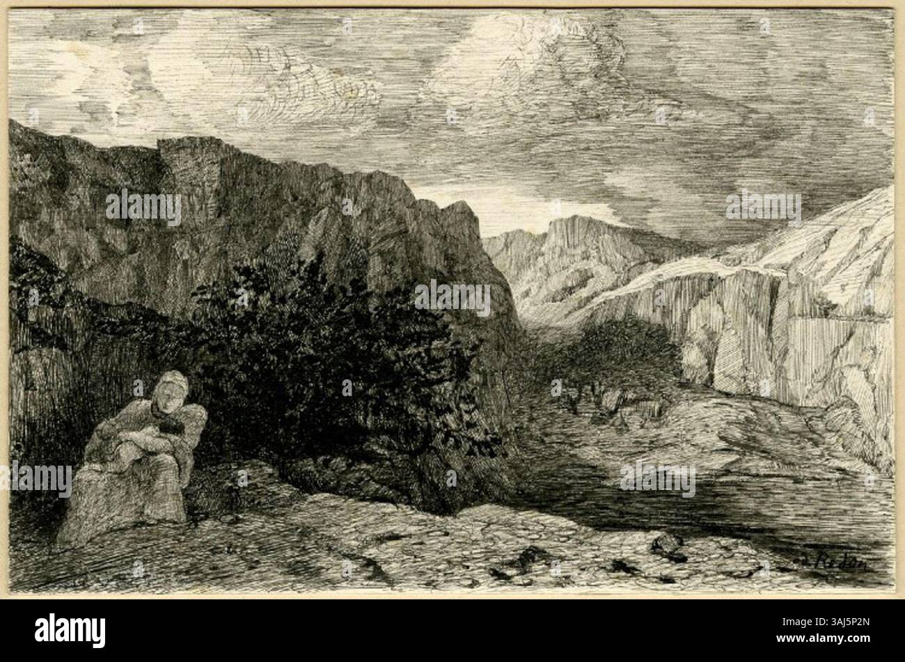 Odilon Redon's 1921 pen and black ink drawing depicts the biblical ...
