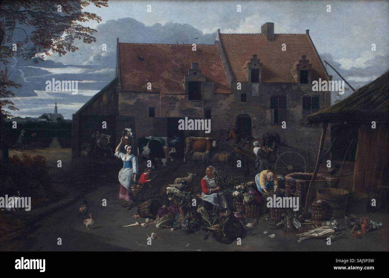 Jan Siberechts' 1664 painting 'The Courtyard of the Market Gardener ...