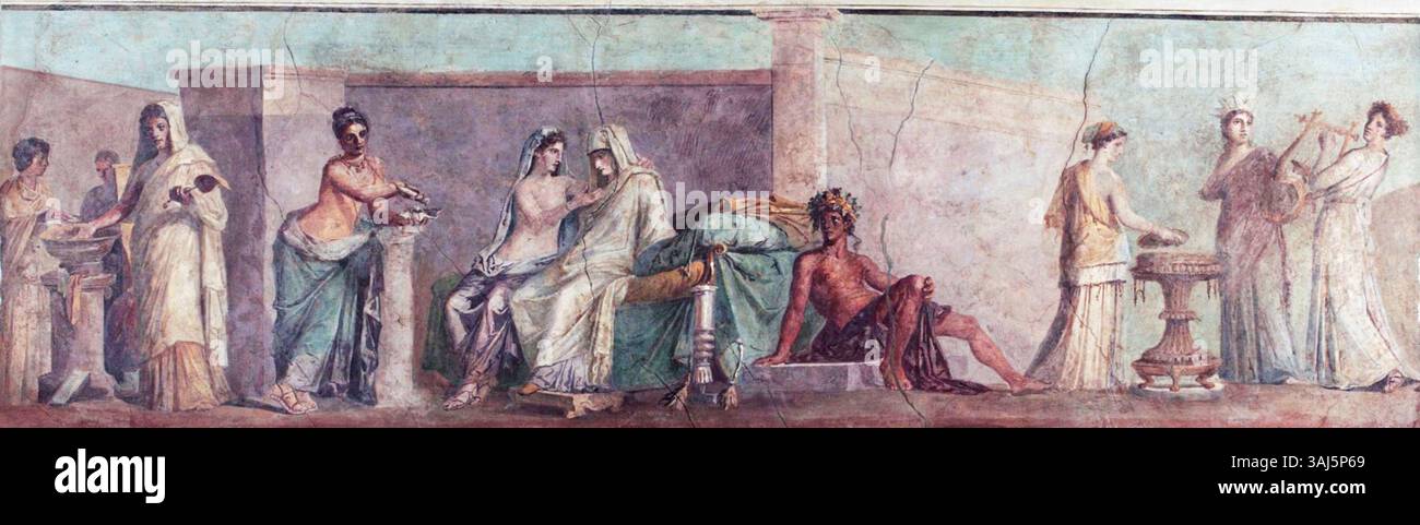 The Aldobrandini Wedding is a 1st-century BC Roman fresco that depicts ...