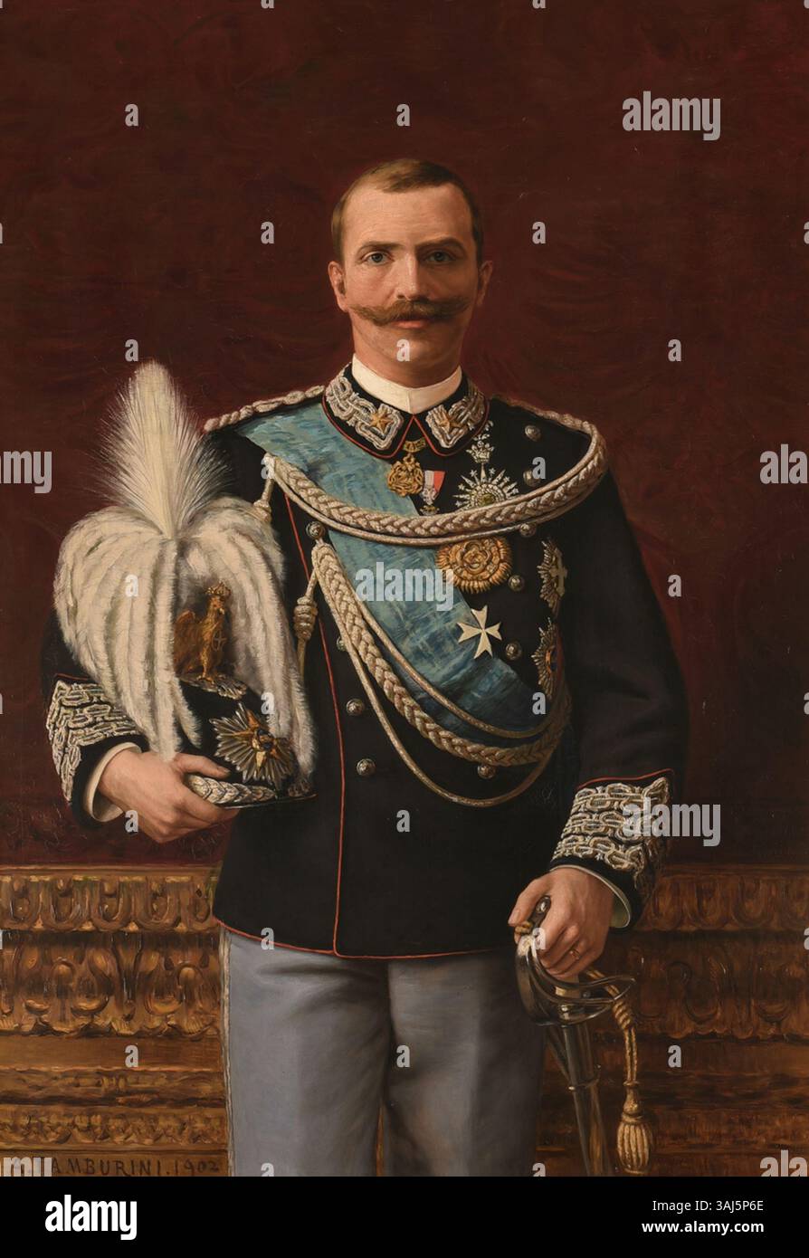 The 1902 painting *Portrait of Victor Emmanuel III*, created by Arnaldo ...