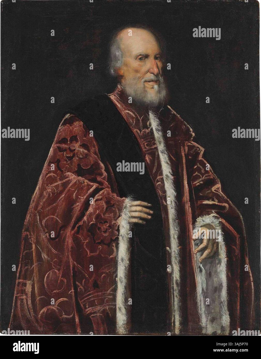 The painting by Jacopo Tintoretto and his studio depicts a Venetian ...