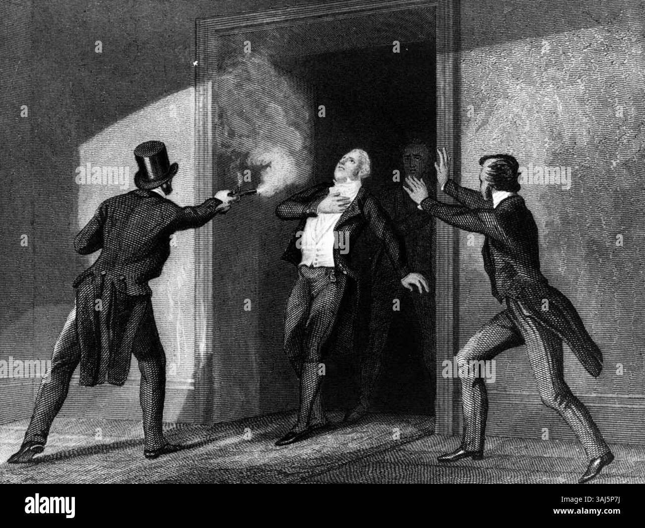 This 19th-century painting, created by Henry Warren, depicts the fatal ...