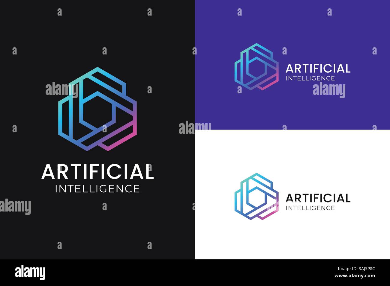Futuristic Artificial Intelligence Logo with Linear and Modern Design for Social Media App ...