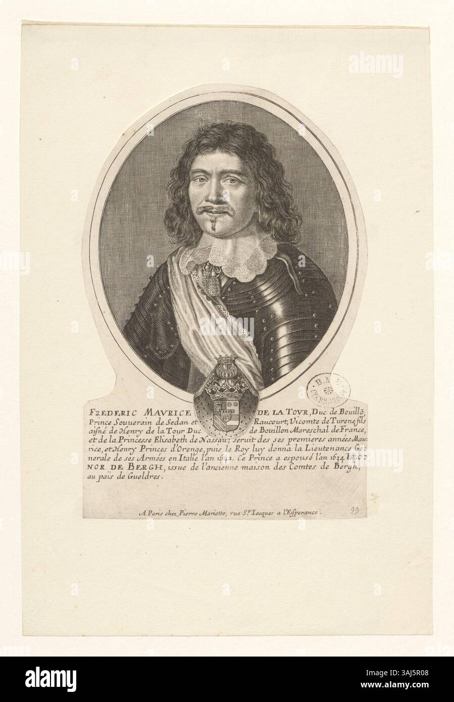 An intaglio print from the Boyer collection depicting Frédéric Maurice ...