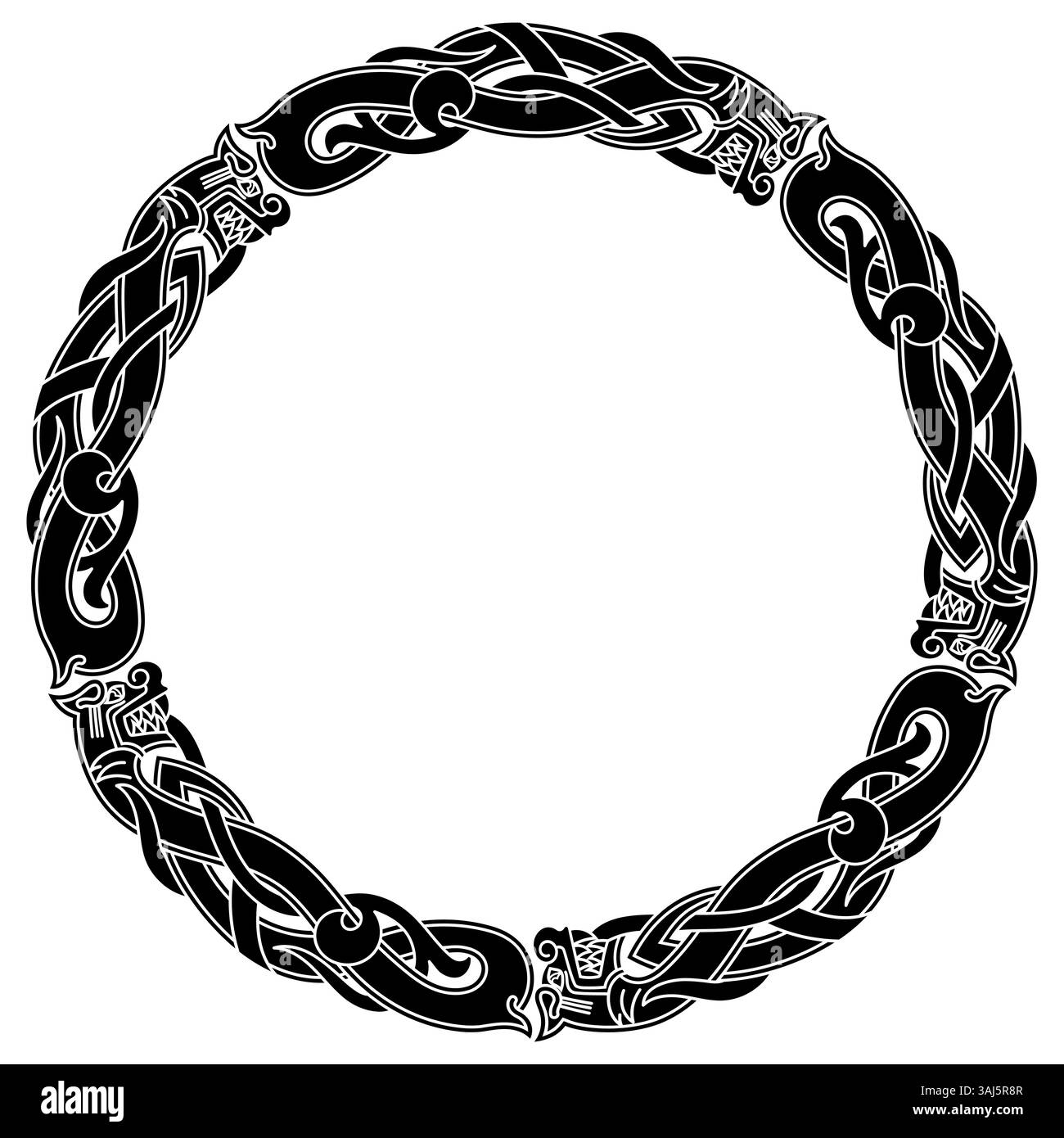 Viking Scandinavian design. Ancient decorative mythical animal in ...