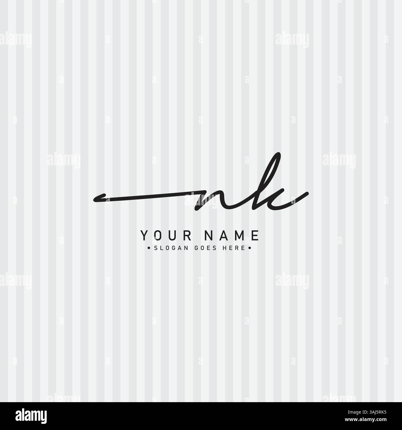 Handwritten Signature logo for Initial Letter NK - Vector Logo Template ...