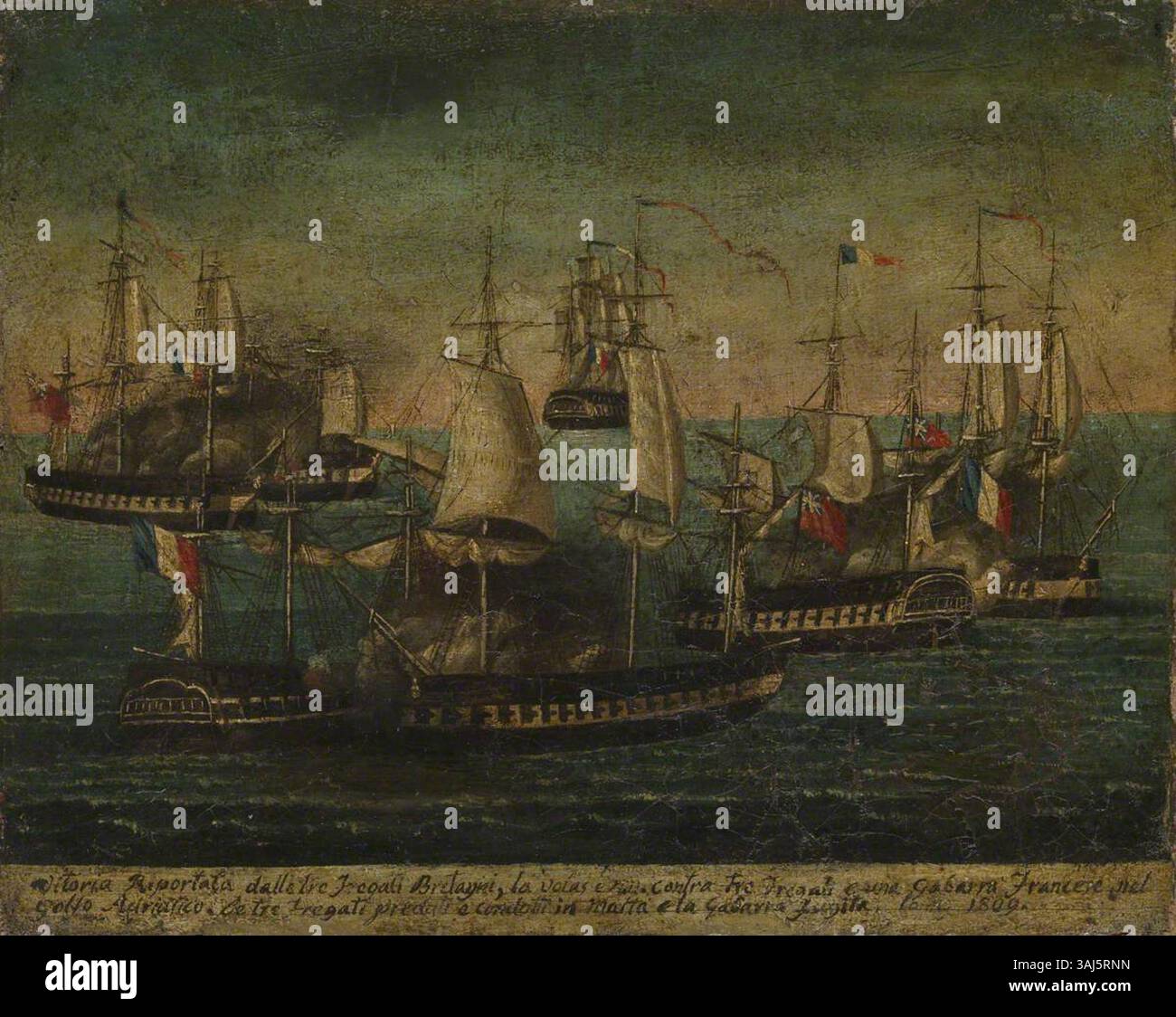 This 19th-century painting depicts a naval action off the coast of ...