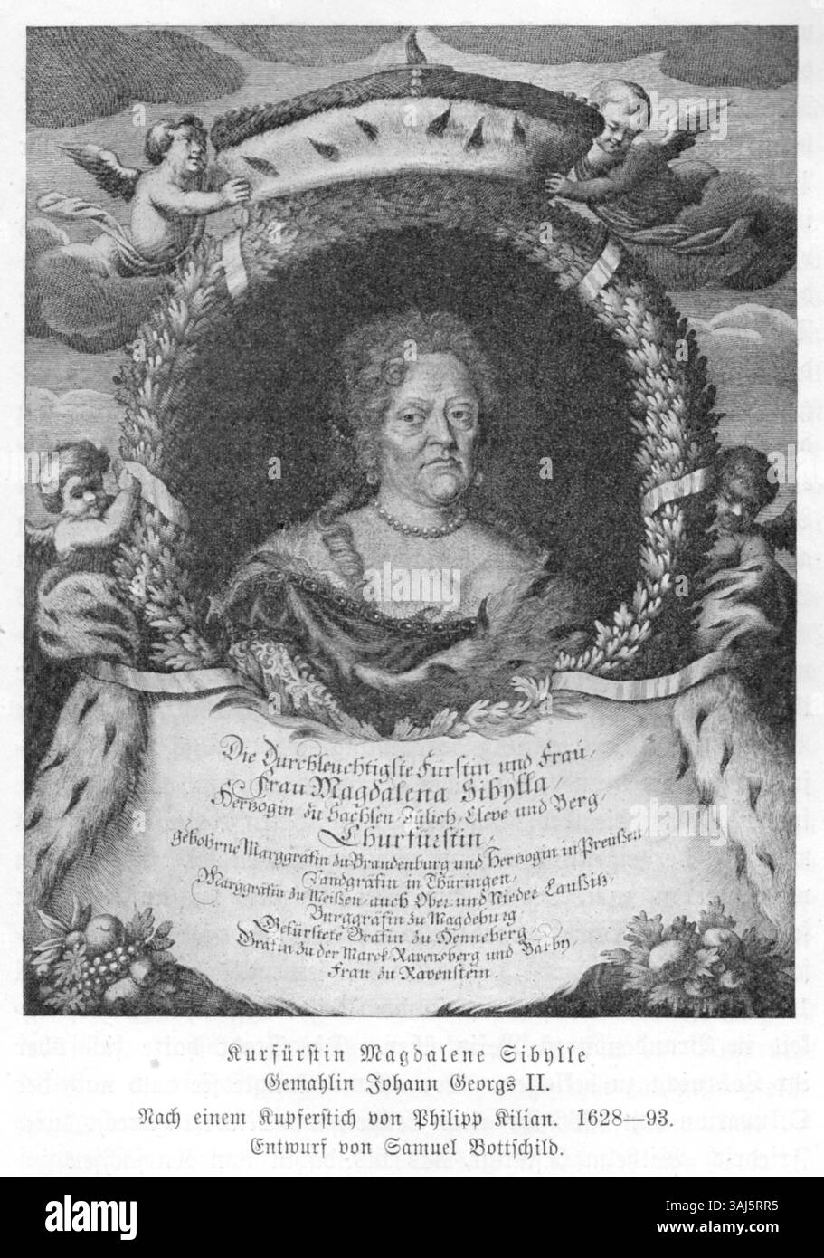 A portrait of Magdalene Sibylle of Brandenburg-Bayreuth, wife of John ...
