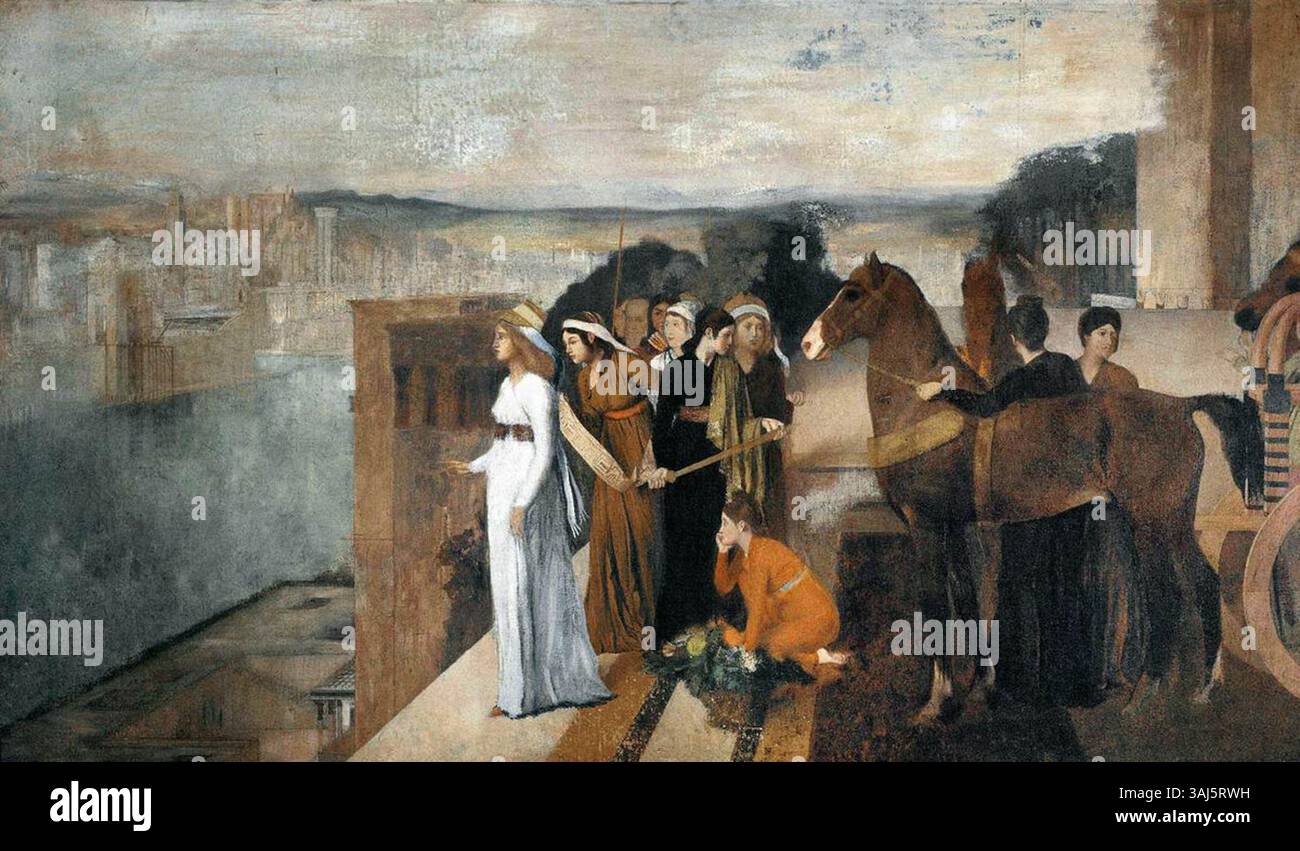 Edgar Degas’ painting 'Semiramis Building Babylon' from the early 1860s ...