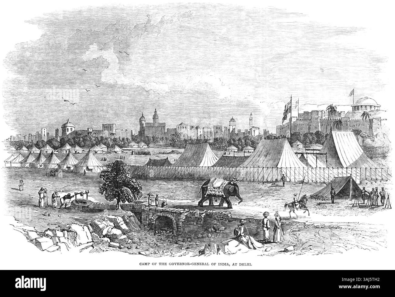 Camp of the Governor-General of India at Delhi, illustration from The ...